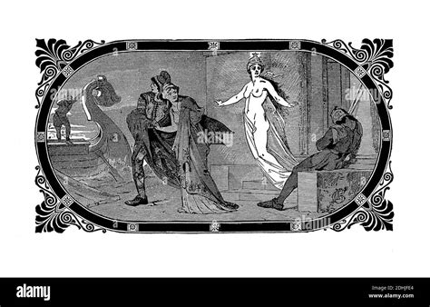 Original Artwork Of Paris Carries Helen Away To Troy Published In A