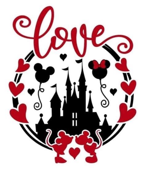 Disney Silhouette Art Love In Front Of Castle