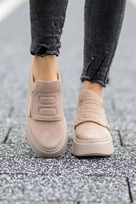 Sneakers Lurso Z Linii Audrey Model Amelie Beige Lurso Polskie Obuwie Skórzane