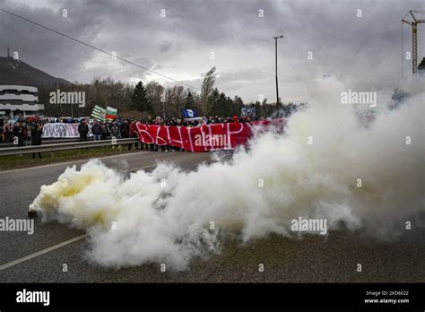 Supporters Of Cska Sofia Block Sofia Ring Road During Protest Against