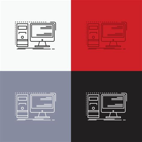 Computer Desktop Hardware Workstation System Icon Over Various