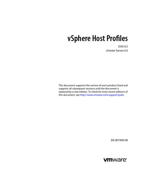 Vsphere Esxi Vcenter Server 65 Host Profiles Guide Pdf I Pv6 World Wide Web