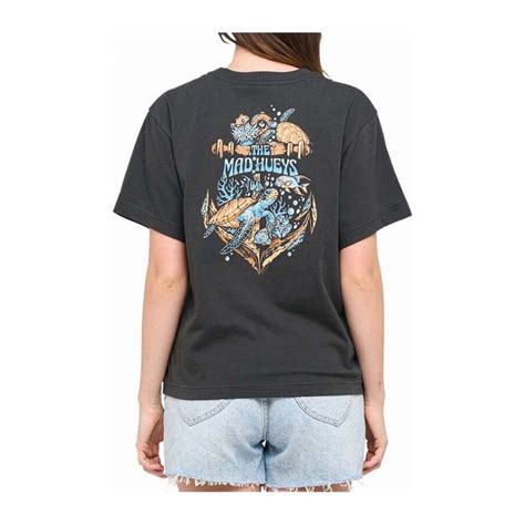 Tee Ss Woman Turtle Anchor Vintage Black Smart Marine