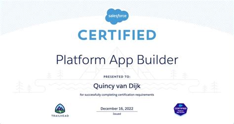 Quincy Van Dijk On Linkedin Salesforce Certified Platformappbuilder