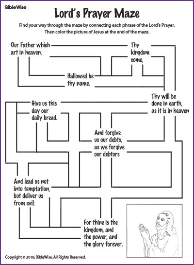 Free Printable The Lords Prayer Activity Sheets Printable Blog