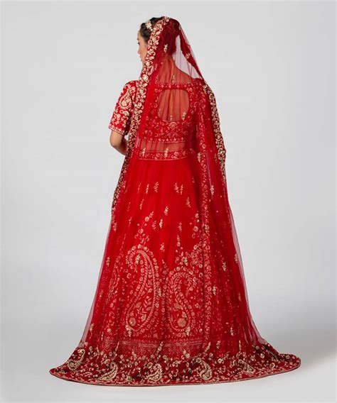 Red Raw Silk Bridal Lehenga Suruchi Parakh 4090597