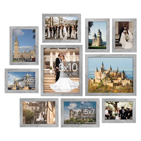 Upsimples 10 Pack Picture Frames Collage Wall Decor For