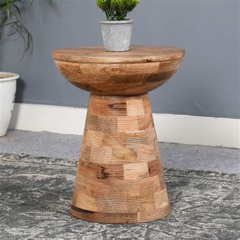 Solid Wood Round Side Table