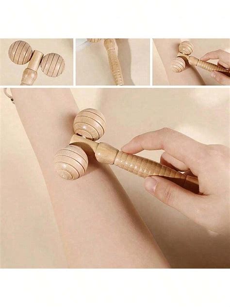 Wooden Roller Massager Therapy Body Massager Face Shoulder Neck Hand Push Rolling Massager Body