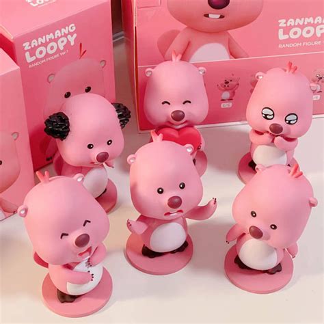 Loopy Ruby Blind Box Doll Cute Pink Little Beaver Decoration Hand Made T Doll A3g6 Shopee