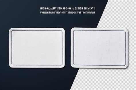 Premium Psd White Rectangular Patch With White Trim