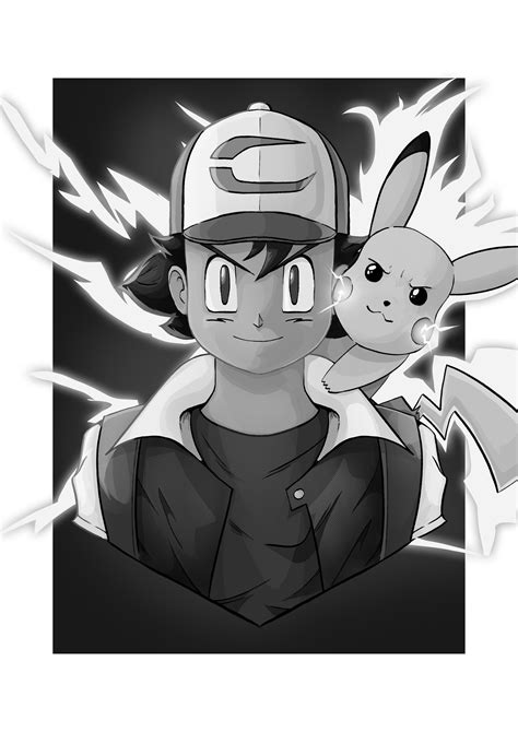 Pikachu And Ash Drawing