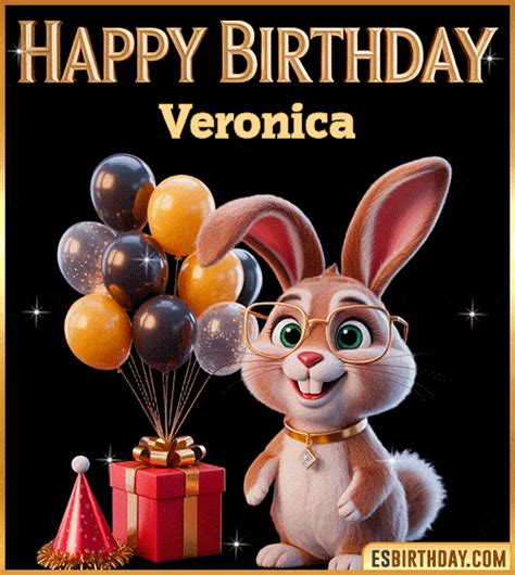 Happy Birthday Veronica  🎂 Animated Images Wishes And Music 【27 S】