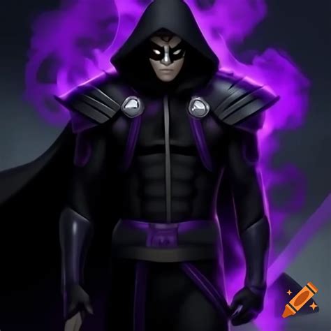 Superhero Wearing Mask And Samoan Tattoos In Purple And Black On Craiyon