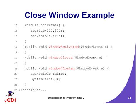Jedi Slides Intro2 Chapter20 Gui Event Handlingpdf Programming