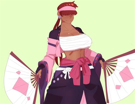 1shermieaday Shermie Kof Guilty Gear The King Of Fighters 1girl Breasts Cleavage