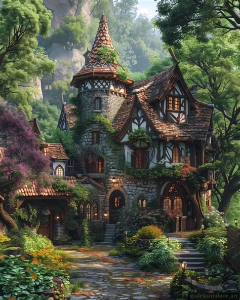 Mother By Cm Adler Fantasy Cottage Fantasy House Fantasy Landscape