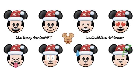 Mickey Mouse X8 [also As Gingerbread All As Emojis] Drawing By