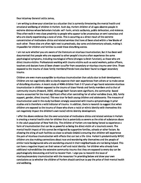 Vicarious Traumatization Letter Pdf Greater Harlem Coalition