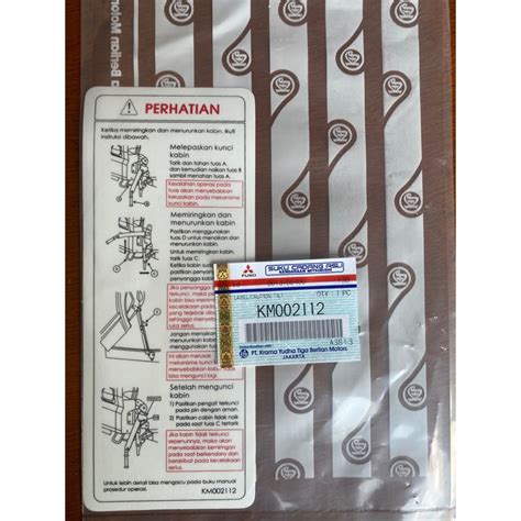 Jual Stiker Sticker Perhatian Jungkit Cabin Kabin Canter 100 Orisini Ktb Km002112 Shopee