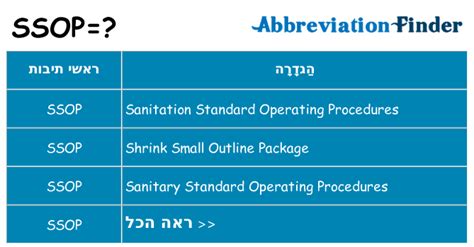 מה המשמעות של SSOP