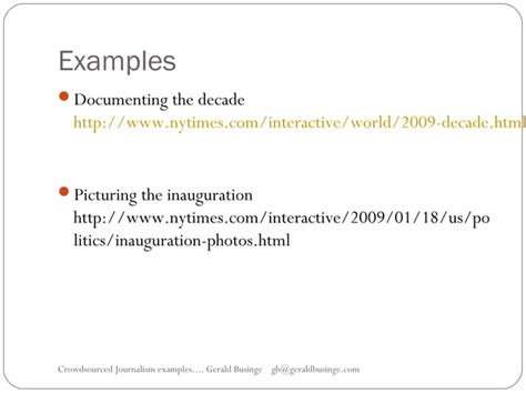 Crowdsourced Journalism Examples Ppt