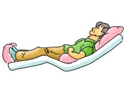 ギャッジアップ30度のイラスト リハビリのイラスト無料「えすてぃちゃん」