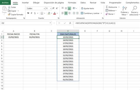 FÓrmula Para Generar Lista De Fechas Entre Dos Fechas Excel Signum