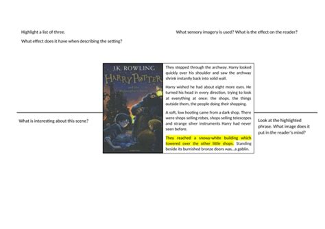 Descriptive Writing Extracts Setting Teaching Resources