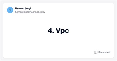 Hemant Jangir On Linkedin 4 Vpc