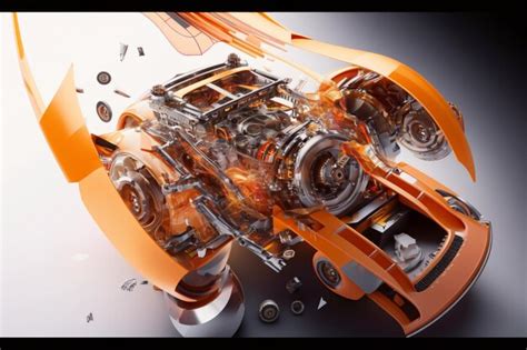 Premium Ai Image There Is A Very Large Orange Car With A Very Big Engine Generative Ai
