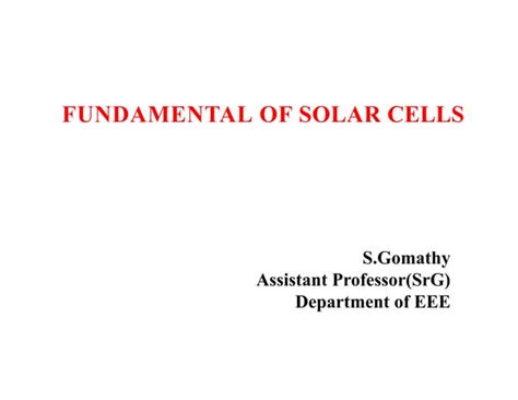 1introduction Solar Cell Basics And Working Pptx