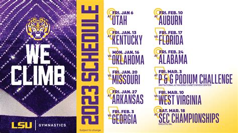 Lsu Gymnastics Announces 2023 Schedule Lsu