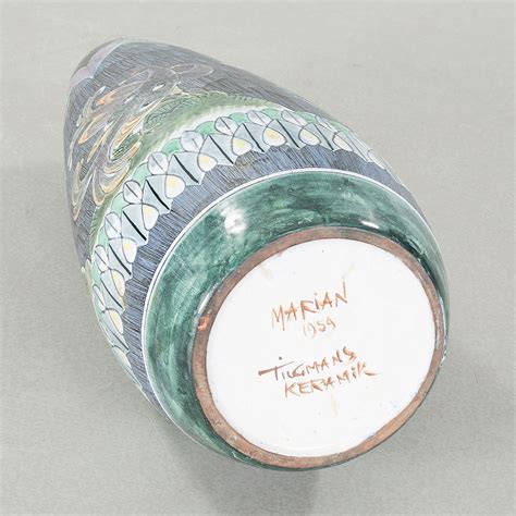 An Earthenware Floor Vase By Marian Zawadzki For Tilgmans Keramik