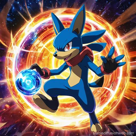 Lucario Aura Sphere Attack Prompts Stable Diffusion Online