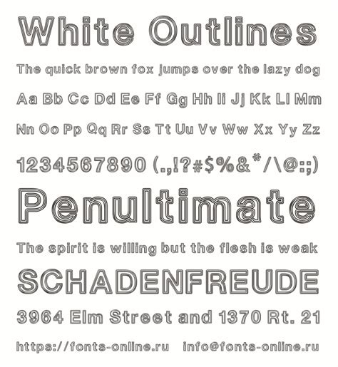 White Outlines Font