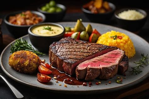 Picanha Steak With Traditional Brazilian Sides Premium Ai Generated Image