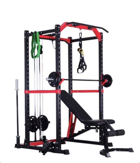 Full Power Rack With Lats Cable Machine Sports Equipment Exercise And Fitness Weights