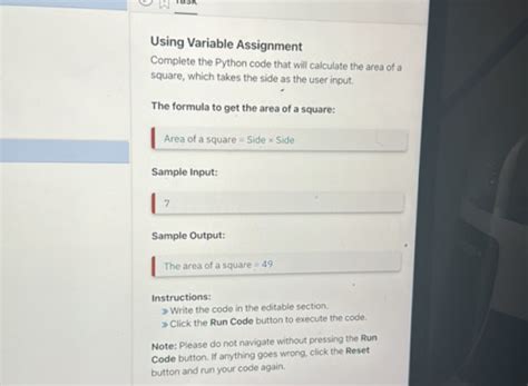 Using Variable Assignment Complete The Python Code That Will Calculate Th