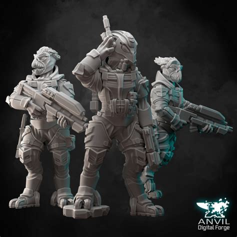 3d Printable Avian Modular Sci Fi Infantry Regiments Compatible