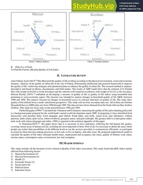 A Review Factors Affecting Quality Of Life Index Pdf