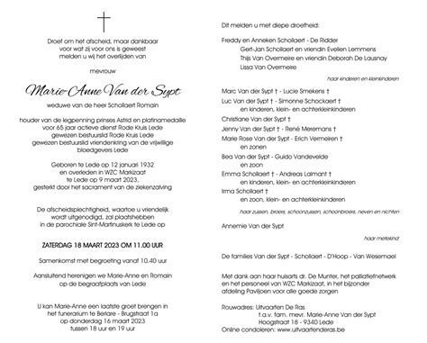 Marie Anne Van Der Sypt De Ras