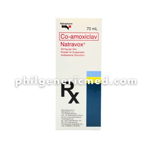 Co Amoxiclav Natravox 457mg 5ml 70ml Philippine Generic Medicines