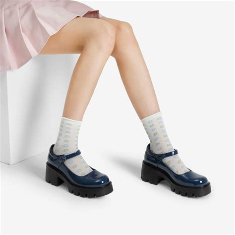 Womens Chunky Platform Mary Jane Pumps