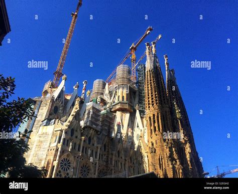 Sagrada Familia Basilica Architectural Details On Exterior Of Building