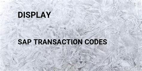 Display Tcode In Sap Transaction Codes List