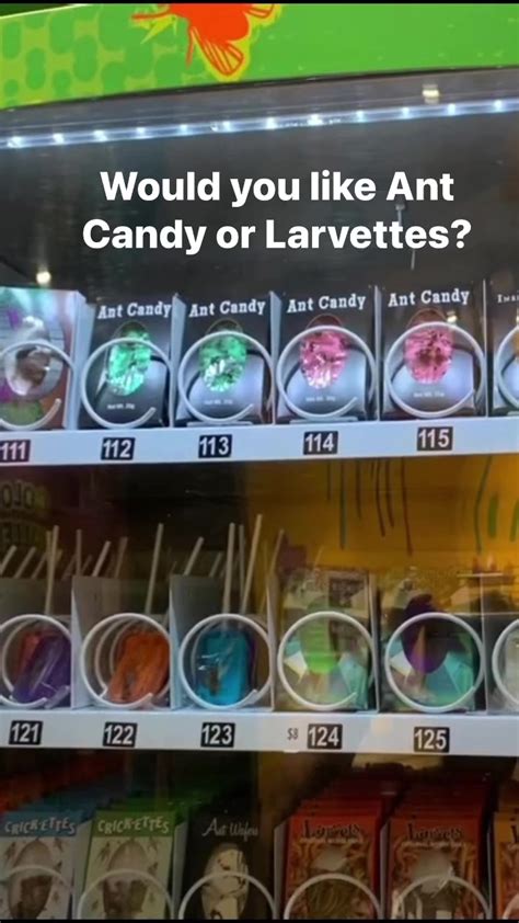 Ant Candy Ant Wafers And Larvettes Are Available In A Vending Machine