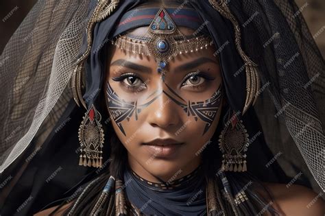 Premium Ai Image A Stunning Photo Of A Woman With Aztech Tribal