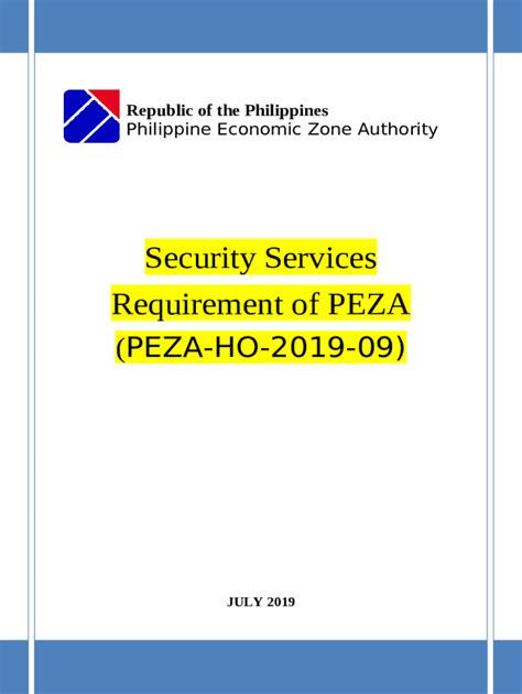 Requirement Of Peza Doc Template Pdffiller