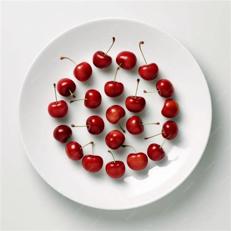Premium Ai Image Cherry Circle On White Plate In Miyazaki Style